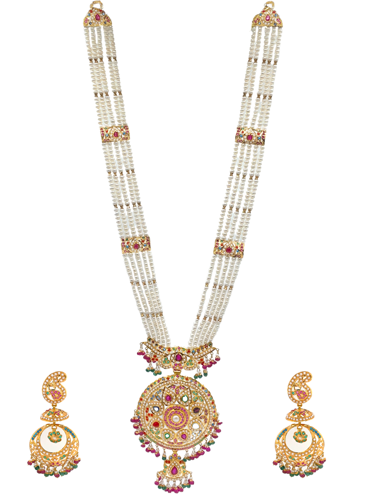 White moti gold set store