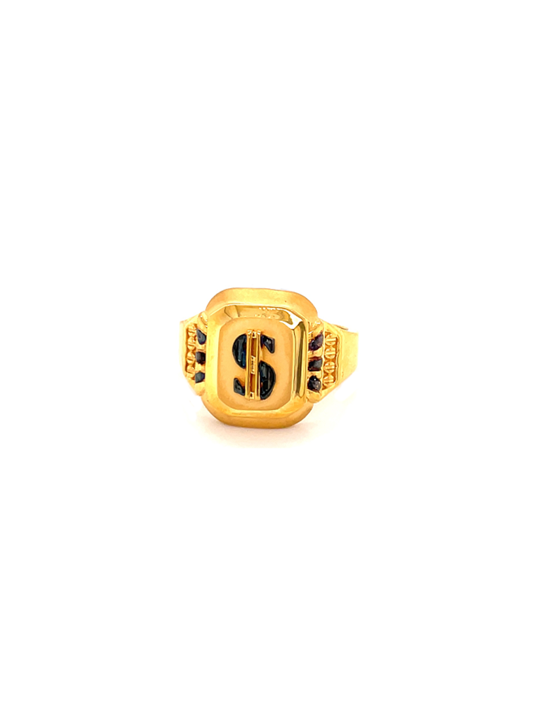 S Letter In Gold Rings